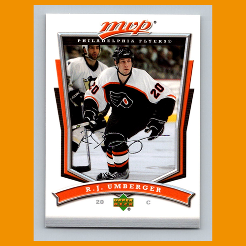 R.J. Umberger #125 2007-08 Upper Deck MVP Philadelphia Flyers Hockey ...