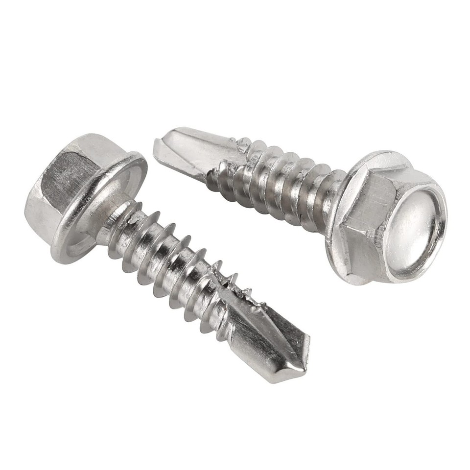 #8 x 1/2" Hex Washer Head Self Drilling Screws, Self Tapping Sheet ...