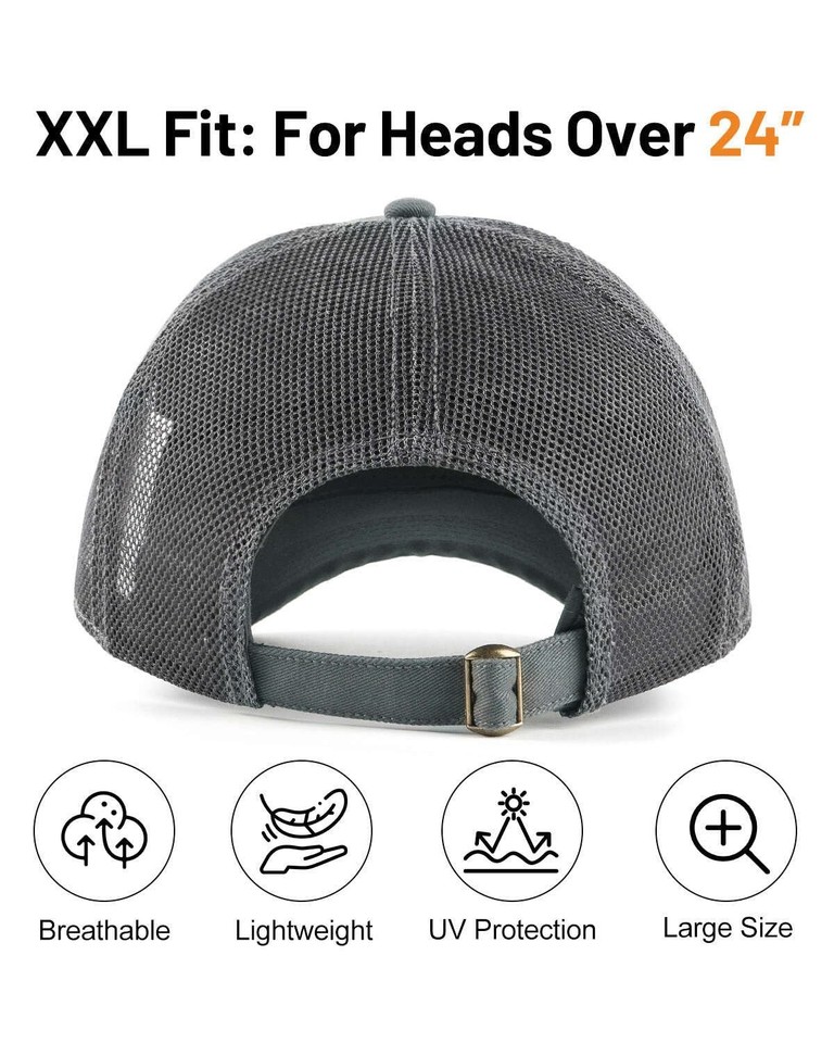 Oversize XXL Trucker Mesh Cap for Big Heads,Adjustable Baseball Mesh ...