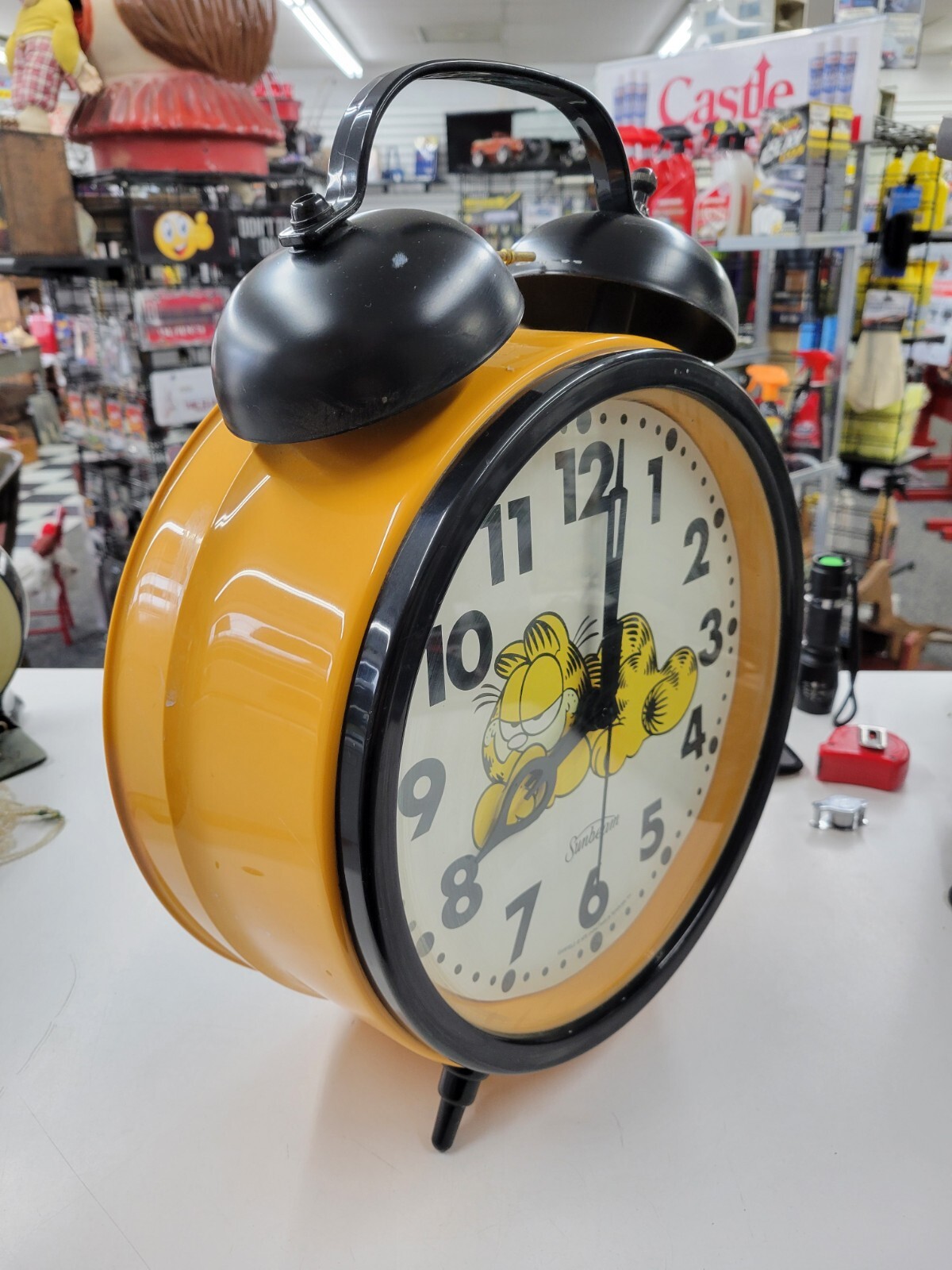 Vintage 1978 Sunbeam Garfield Large Alarm Clock. Clock Works But Alarm ...