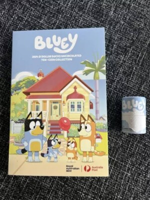 PREORDER $1 Bluey 10-Coin Tube and Folder Set | eBay