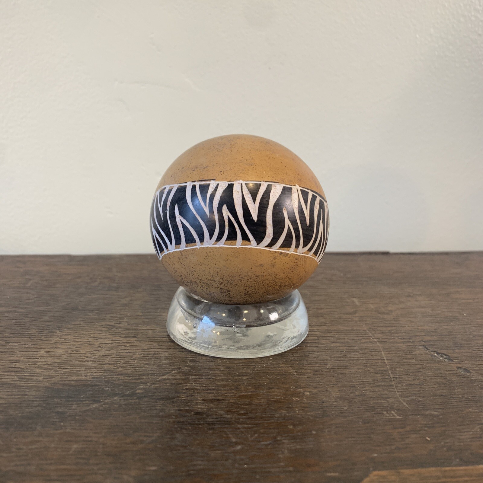 Zebra Stripe stone Sphere Hand Carved Painted Brown Black | eBay