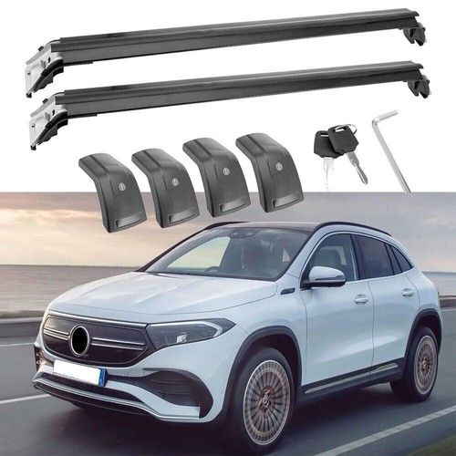 Black cross bar fits for Mercedes EQA SUV 2023 2024 Luggage Roof rails ...