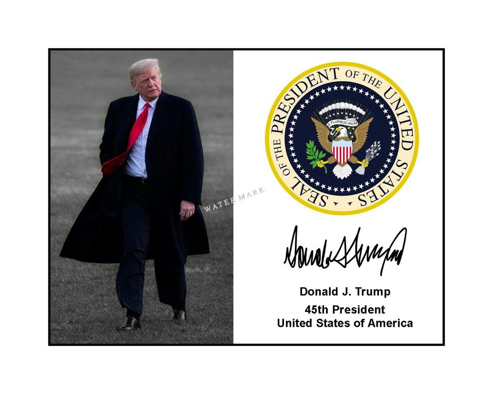 Donald Trump 8x10 Signed photo print presidential seal autographed maga ...