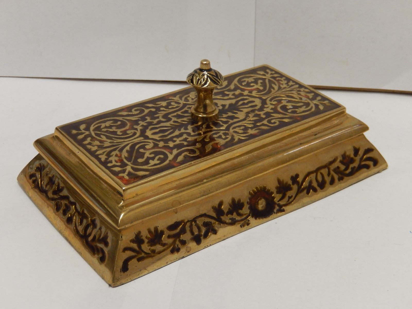 Bombay Brass with Enamel Rectangle Paperweight | eBay