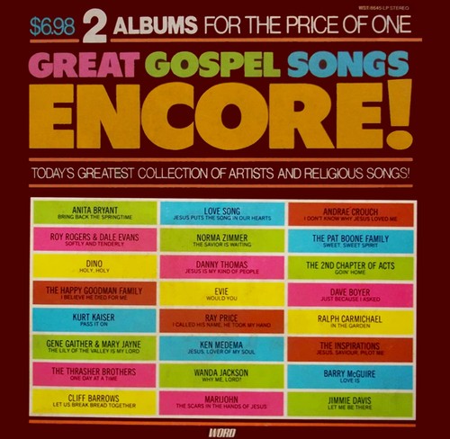 Various – Great Gospel Songs Encore! (1974) Word – WST 8645 2xLP vinyl ...