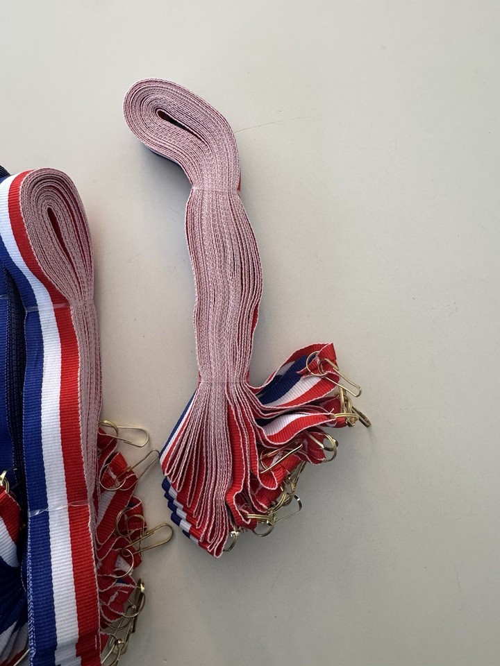 100pcs Award Neck Striped Ribbons With Medal Clip Lanyards | eBay
