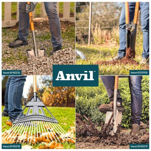 47 in. Wood Handle Carbon Steel Transfer Shovel, Durable Garden and ...