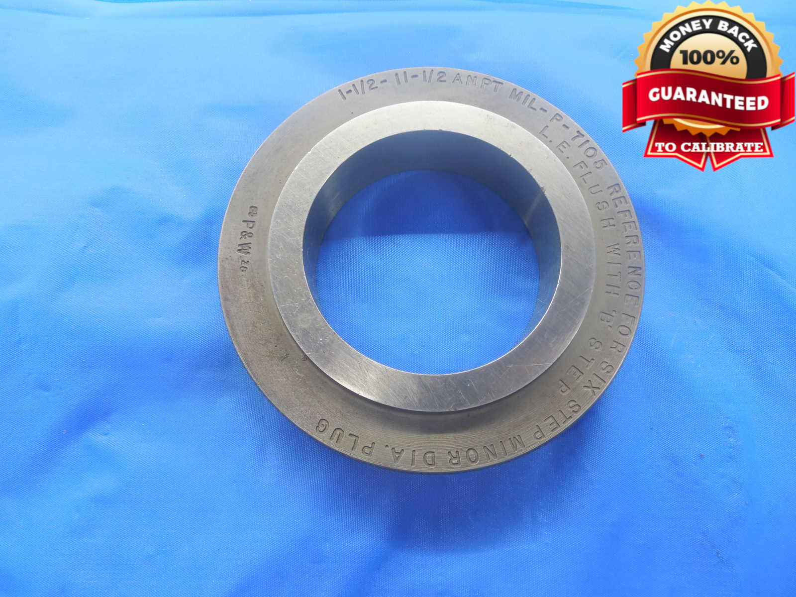 1 1/2 11 1/2 ANPT 6 STEP REFERENCE PIPE THREAD RING GAGE 1.5 FR CREST ...