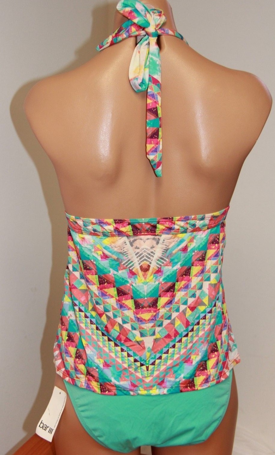 NWT Bar III Swimsuit Bikini Tankini 2pc Set Sz M Halter Skylar Seagreen ...