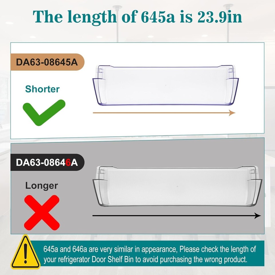 DA63-08645A Door Shelf Bin Compatible with samsung RT18M6215SG ...