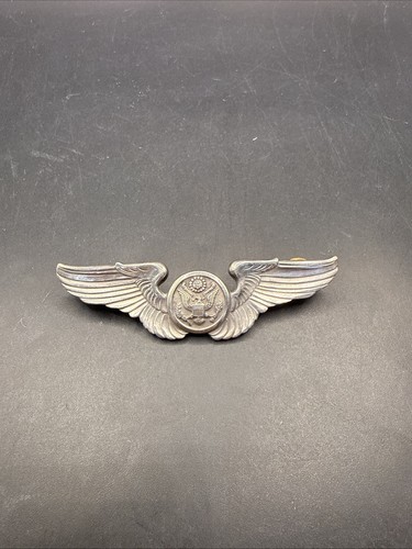 United States Air Force WW2 Wings Badge 3" Aircrew. Silver Sterling ...