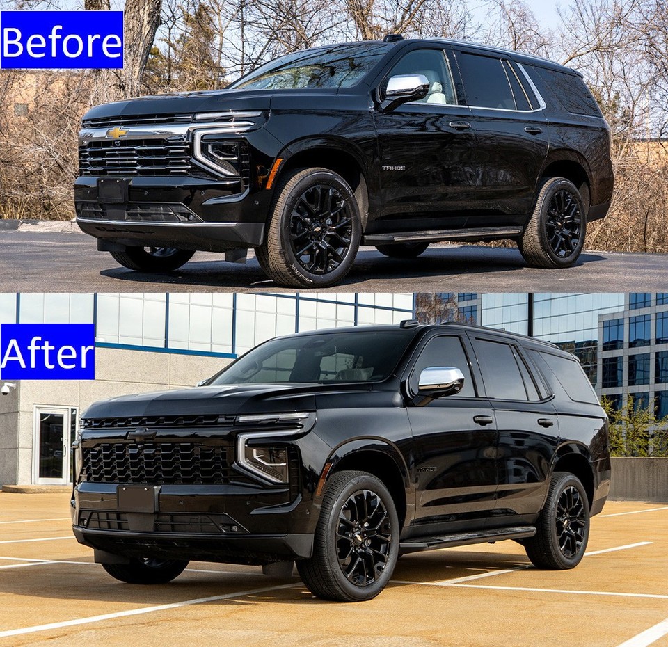 2021+ OEM Kit Grille & Rear Bowtie RST Emblem Badge 3D for Tahoe Gloss ...