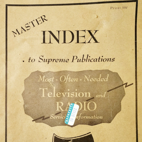 1971 Master Index To Television & Radio And Servicing Information PB ...