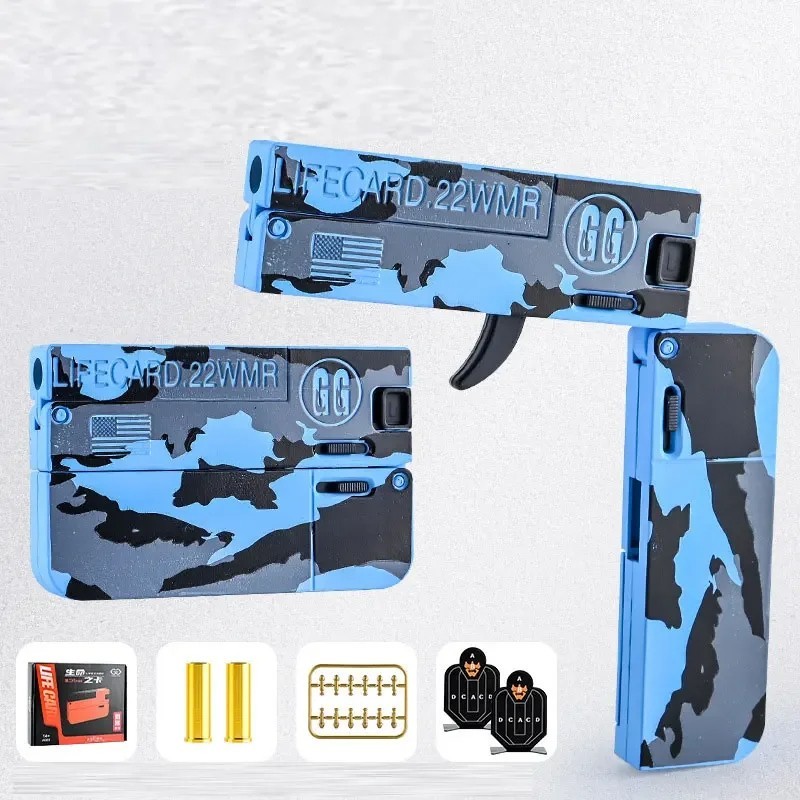 NEW Upgraded Lifecard Alloy Folding Gun Kids Toys Soft Bullet Blaster ...