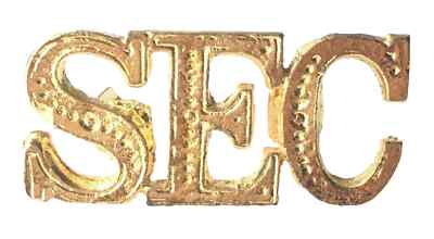 SEC Letters Orange Order Gilt Plated Letters for Secretary Collarette ...