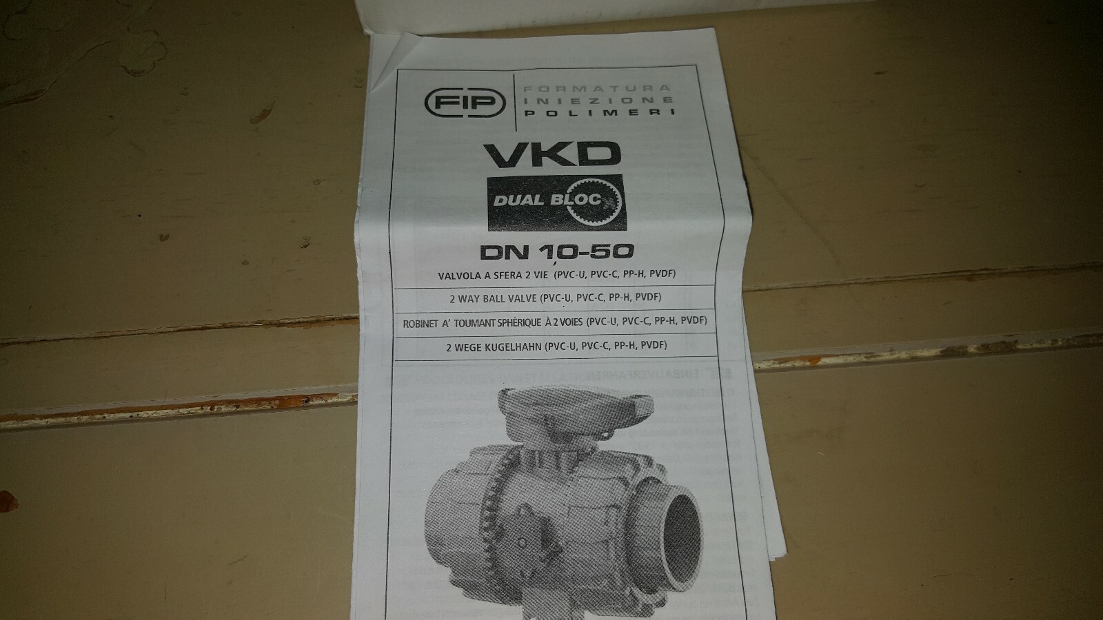 NEW FIP Dn10-50 VDK DUAL BLOCK 2-WAY BALL VALVE 1" Duel Block Lock PVC ...