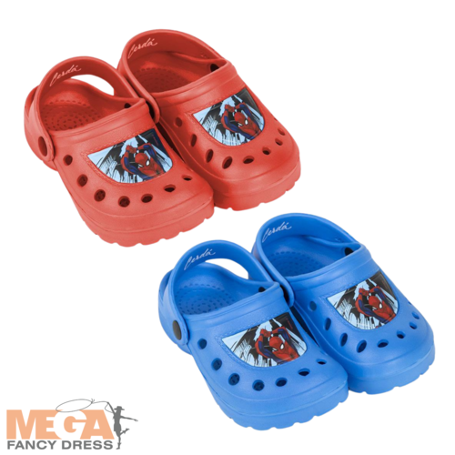 Official Marvel Spiderman Clogs Kids Boys Slip On Beach Summer Sandals ...
