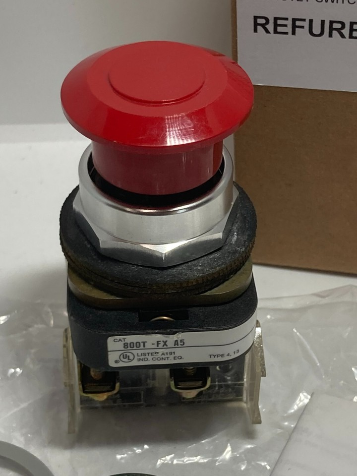 ALLEN BRADLEY 800T-FX6A5 PUSH-PULL 2 POSITION MUSHROOM RED 2 NCLB ...