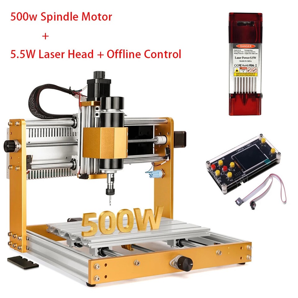 Offline Aluminum Mini CNC Router 3018 Laser Engraving Machine 3018 500W ...