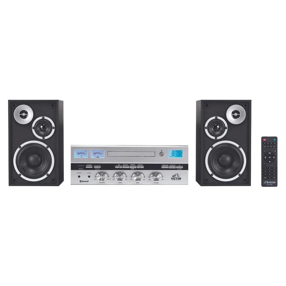 Victor Milwaukee II Desktop Bluetooth CD Stereo System with Functional ...