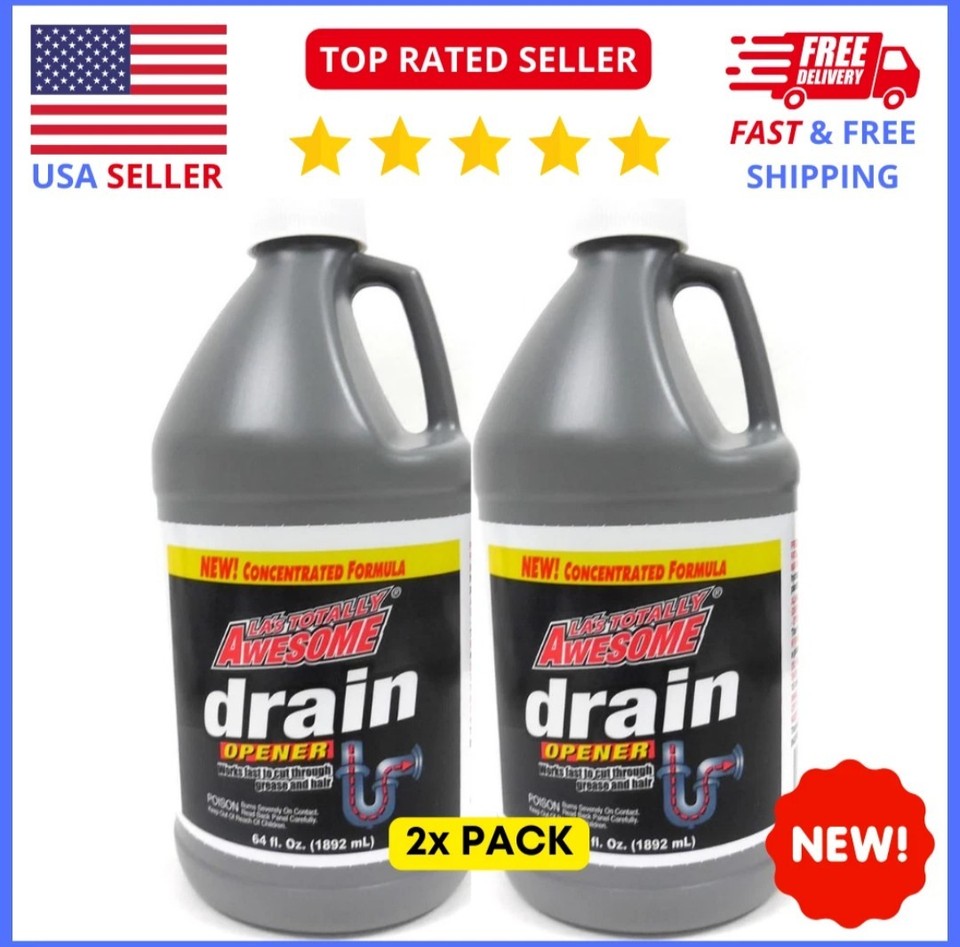 Drain Cleaner Powerful Clog Remover for Hair & Grease 2 x 64 oz Bottles ...