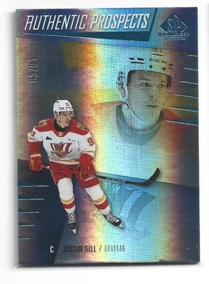 23-24 SP Game Used CHL Ed. Authentic Prospects Jersey # /91 Justin Gill ...