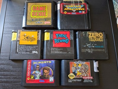 Sega Genesis Lot Xperts Zero Tolerance Fatal Rewind Game Genie Blockout ...