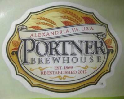 PORTNER BREWHOUSE Beer STICKER, Label with GRAINS & HOPS, Alexandria ...