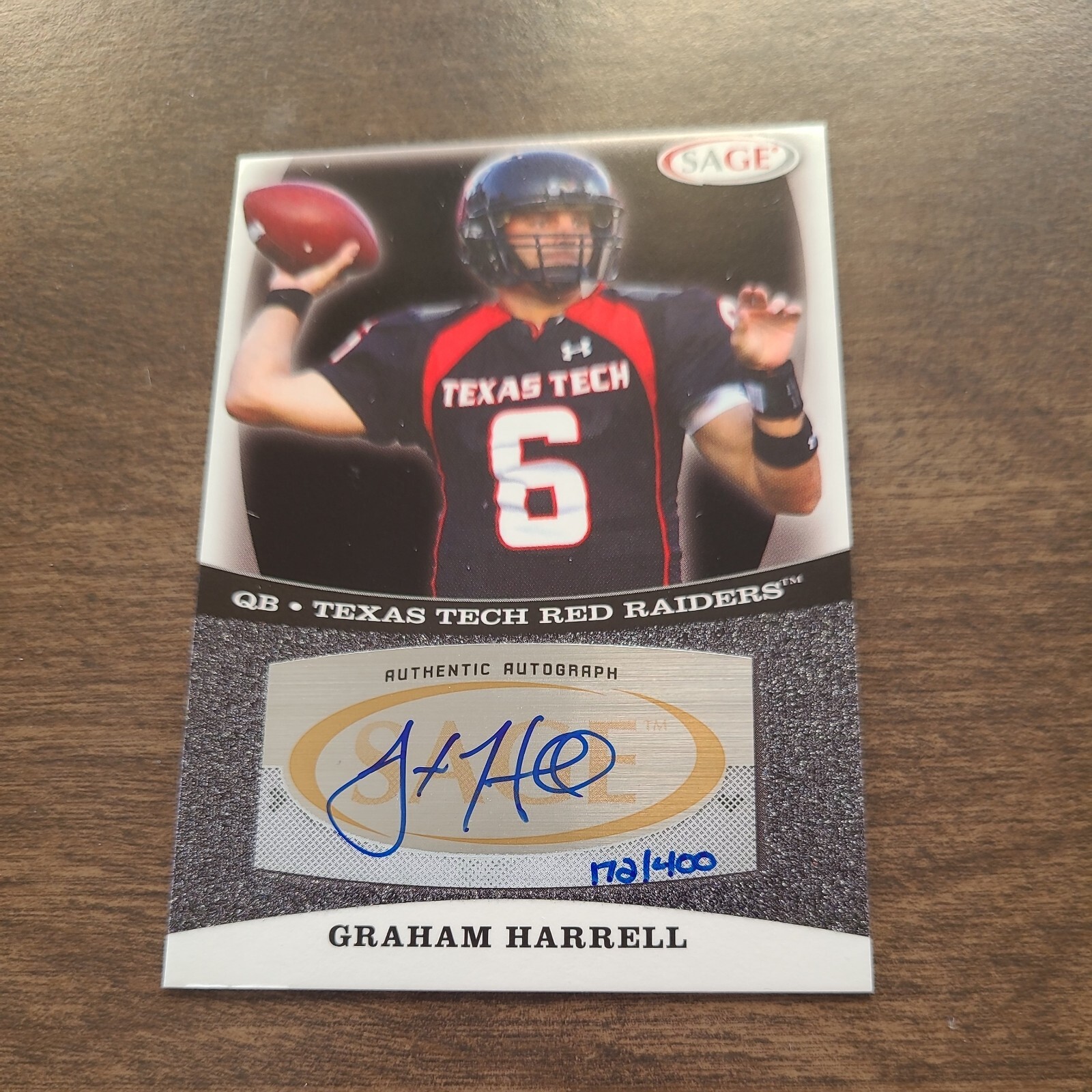 Nice 2009 Sage Hit Graham Harrell Silver Rookie Auto #172/400 Made | eBay