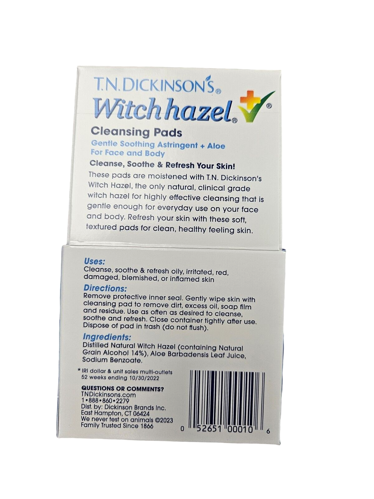 TN Dickinson's Witch Hazel Pads 60 pads ( 2 pack ) / | eBay