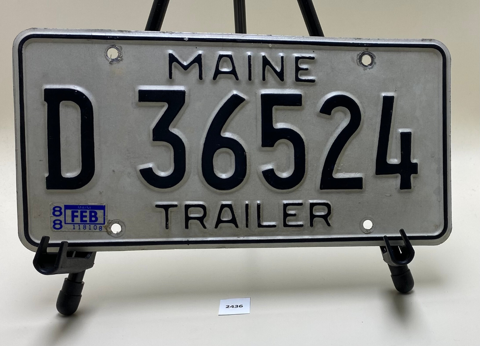 Maine License Plate Trailer "D 36524" 1988 | eBay