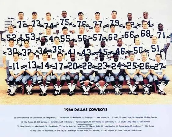 1966 Dallas Cowboys Team Meredith Renfro Hayes Reeves Andrie Pugh 8x10 ...