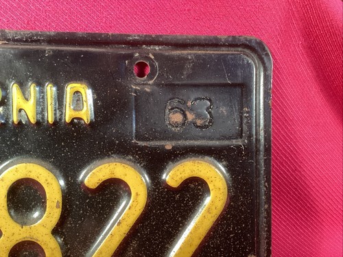 California 1963 BLACK License Plate # UGM 822 | eBay