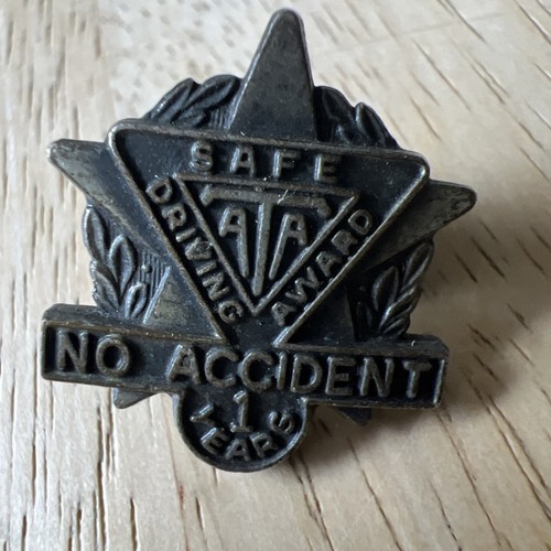 vintage ATA Safe Driver 1 year Service Award pin pinback pin button ...