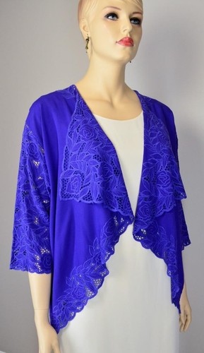 VTG Purple Bali Emerald Fishnet Crochet Mesh Embroidery Draped Cocoon ...