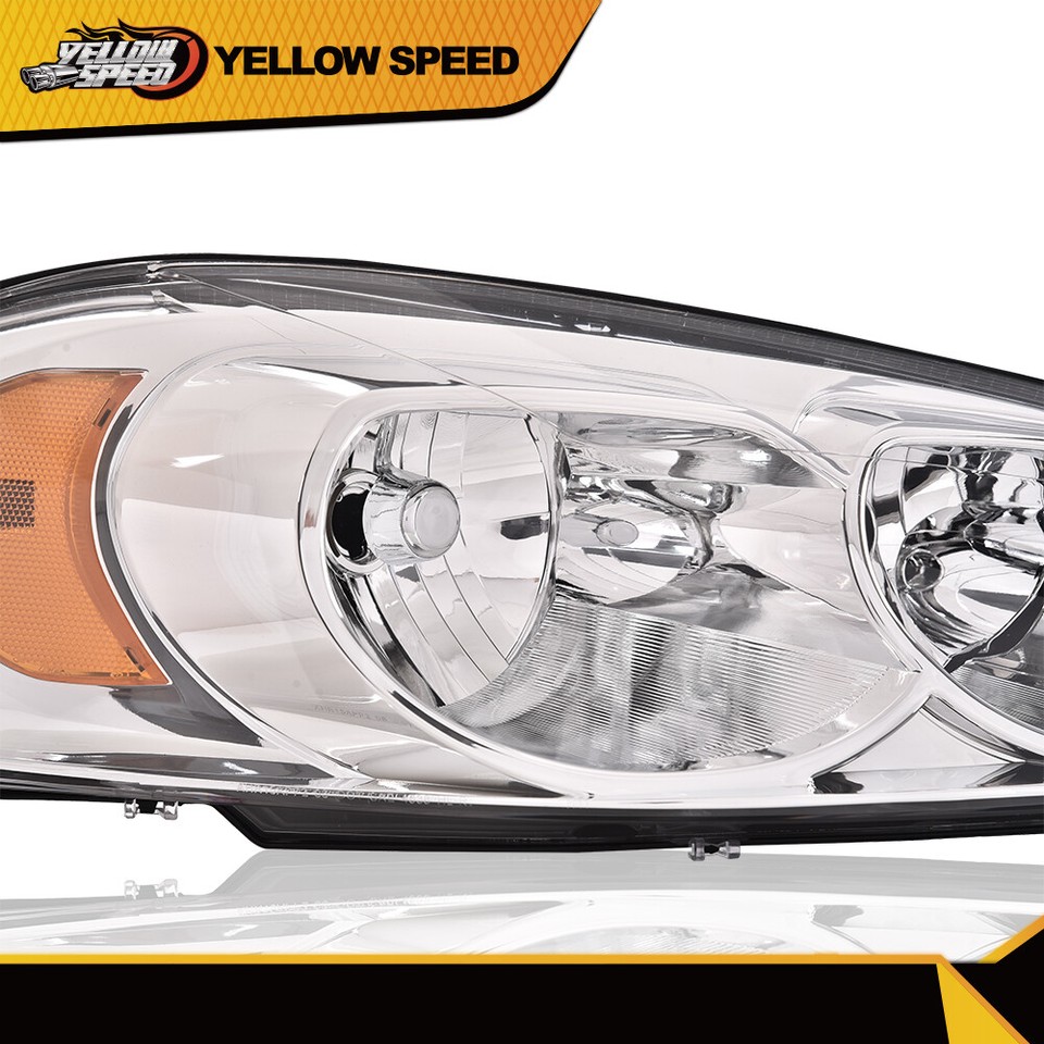 Chrome Housing Amber Headlight Fit For 2006-2016 Chevrolet Impala ...