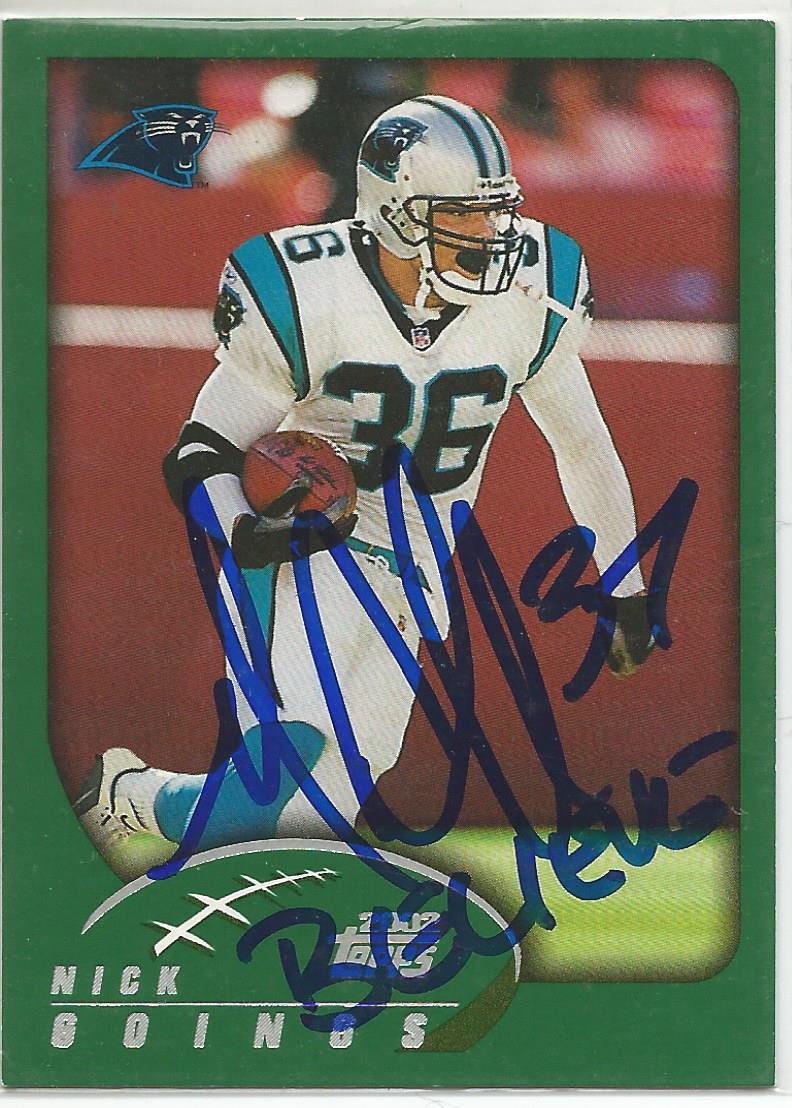 NICK GOINGS Autographed Signed 2002 Topps Football card Carolina ...