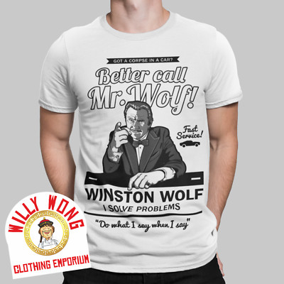 Winston Wolf T-Shirt Pulp Fiction Better Call Mr Wolf Movie Tee Film ...