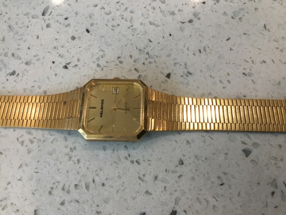 Helbros Yellow Gold Plated Quartz Men’s Watch Vintage Retro | eBay