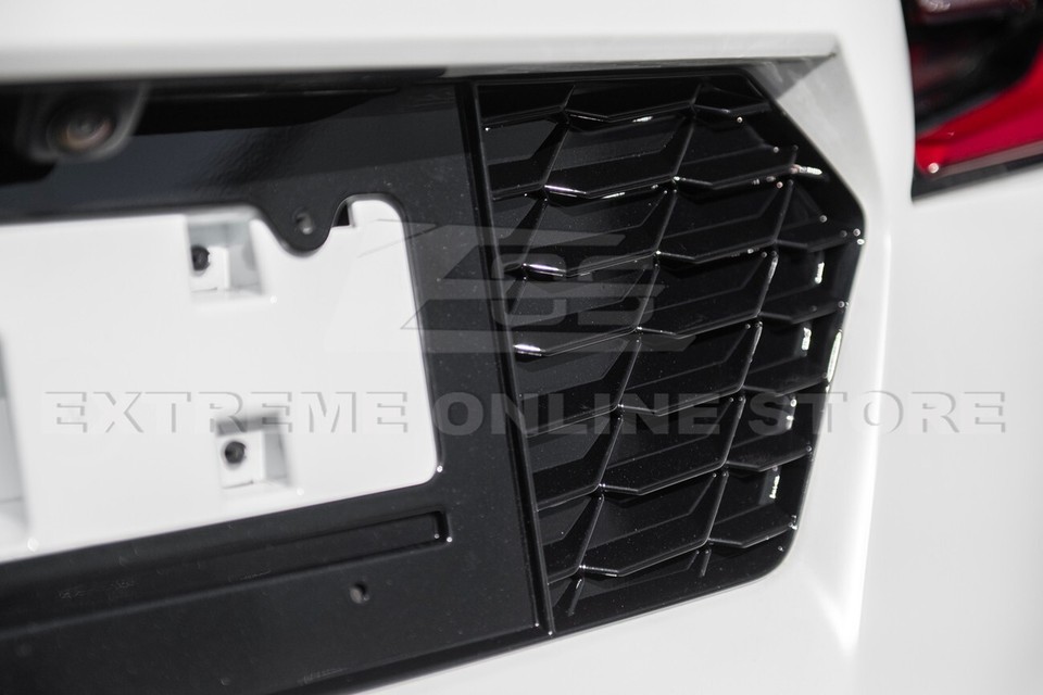 For 20-Up Corvette C8 Base Painted CARBON FLASH Rear License Frame Trim ...