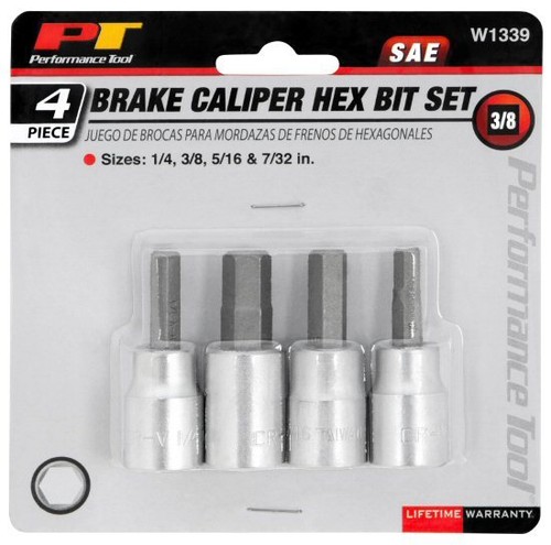 Wilmar W1339 Performance Tool 3/8 Drive 4 Piece Brake Caliper Hex Bit ...