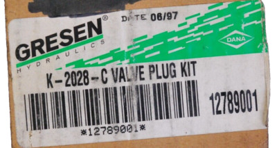 PARKER GRESEN K-2028-C VALVE PLUG KIT 12789001 | eBay