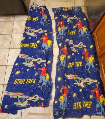 VTG Star Trek Long Curtains Captain Kirk Spock Starship Enterprise ...