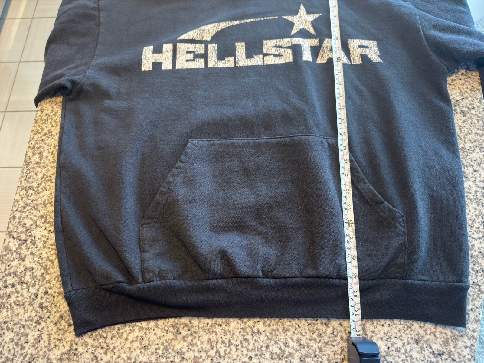Hellstar Studios Basic Logo Washed Black Hoodie Size … - Gem