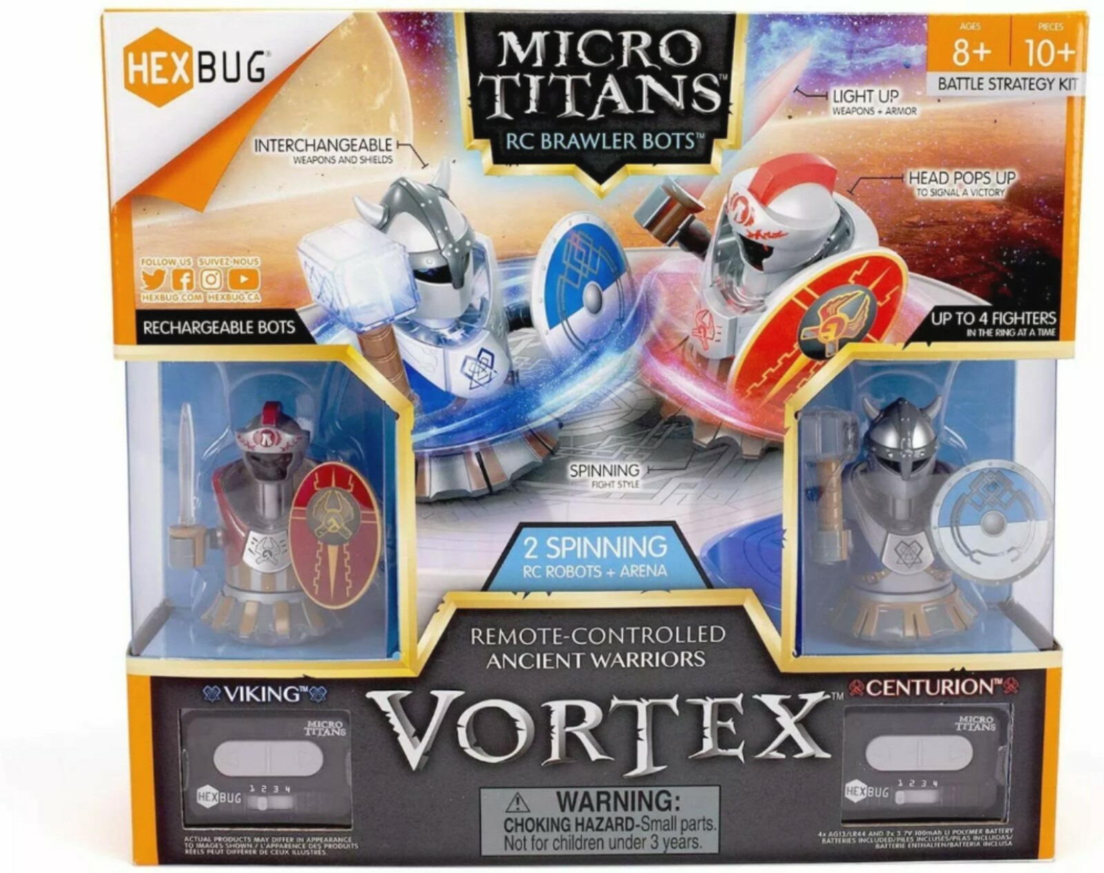 Hexbug 426-6407 Hexbug Micro Titans Vortex Viking & Centurion R/C Robot ...