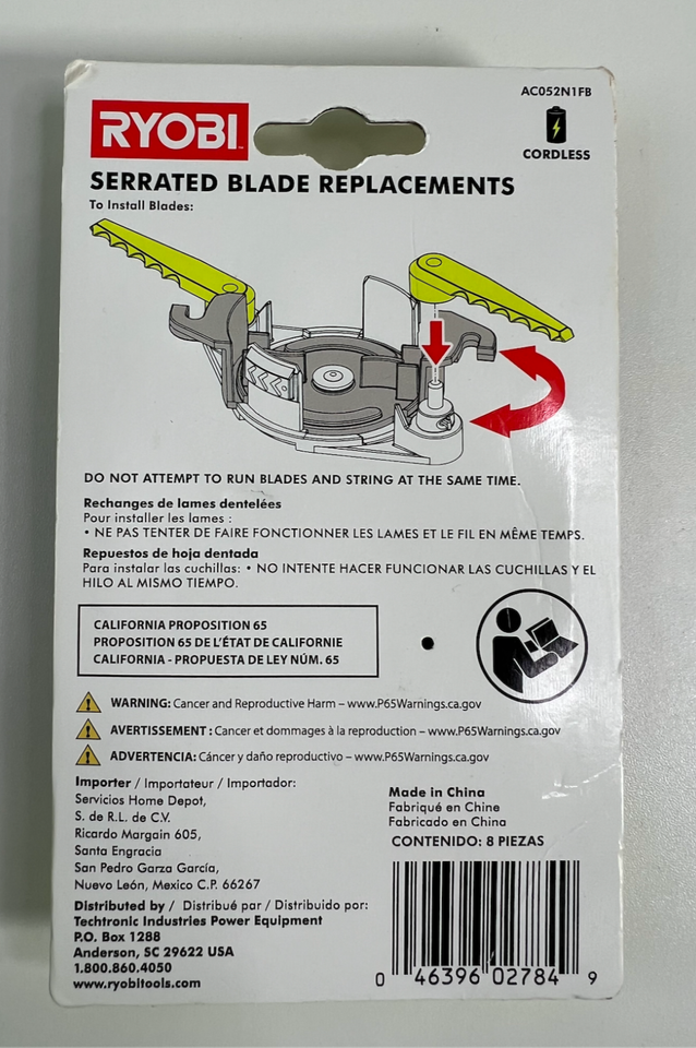 8 Ryobi Serrated Blade Replacements for Auto Feed Trimmers | eBay