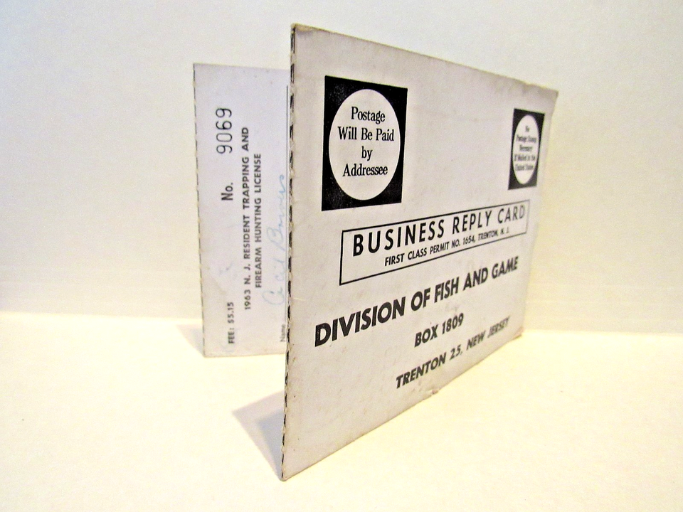 NJ Resident Hunter/Trapper License & Migratory Bird Stamp - Vintage ...