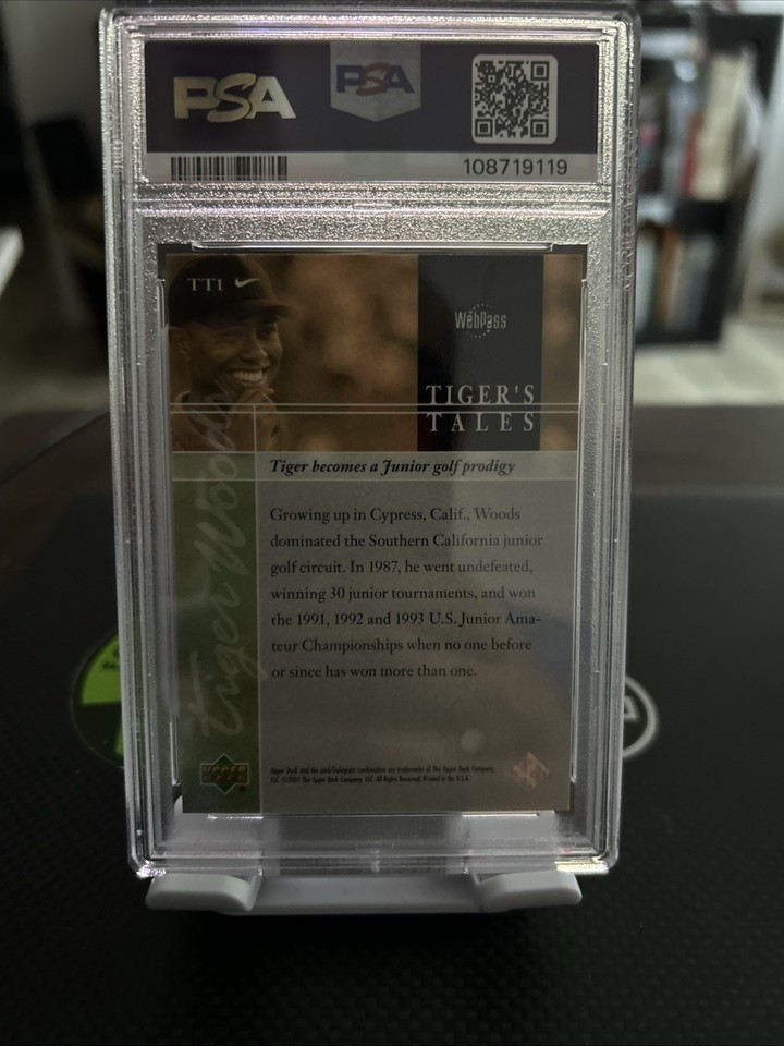 2001 Upper Deck - Tiger's Tales Tiger Woods #TT1 (RC) PSA 8 | eBay