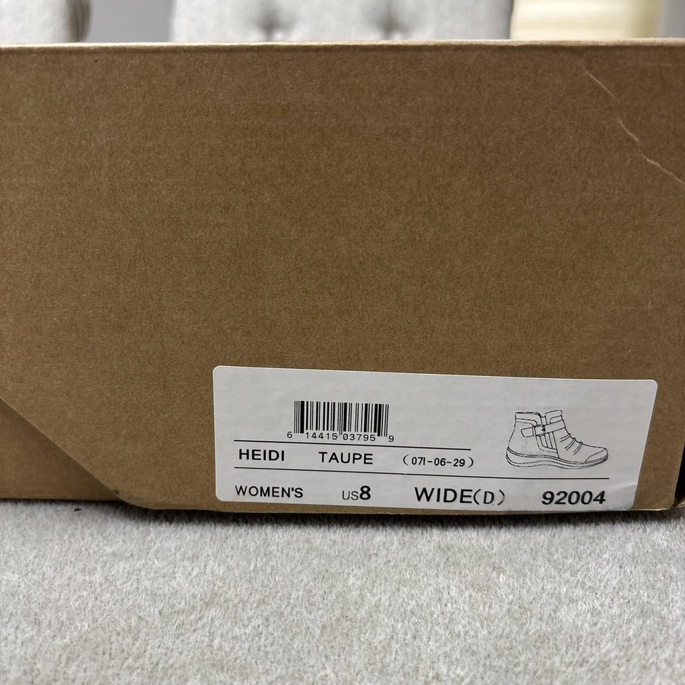 Orthofeet Heidi Shoes Womens Size 8 Wide Taupe Brown Boots Comfort Zip ...